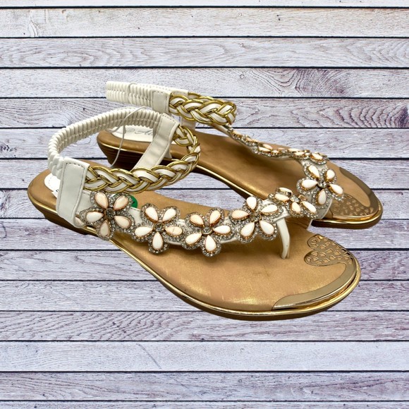 Atalina | Shoes | Atalina Bridal Floral Rhinestone Sandal | Poshmark